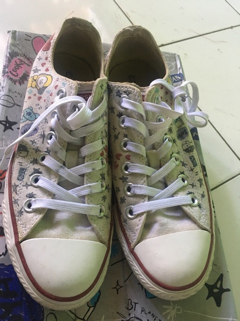 Jual Sepatu BT21 Converse BTS (PRELOVED) | Shopee Indonesia