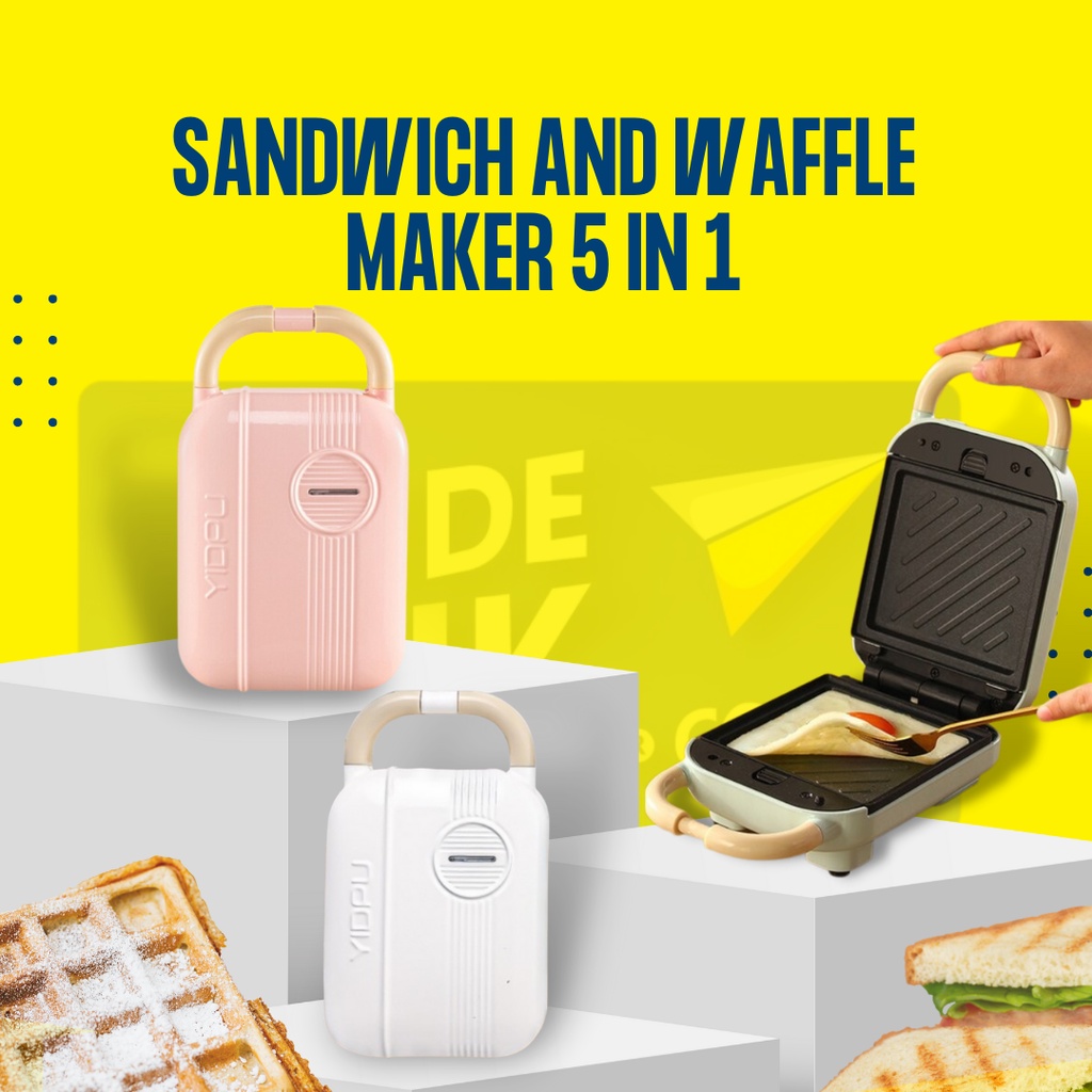 Jual Sandwich and Waffle Maker 5 in 1 Toaster panggang [READY STOCK ...