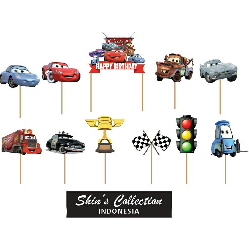 Jual Cake topper Mcqueen Cars walt disney set | Shopee Indonesia