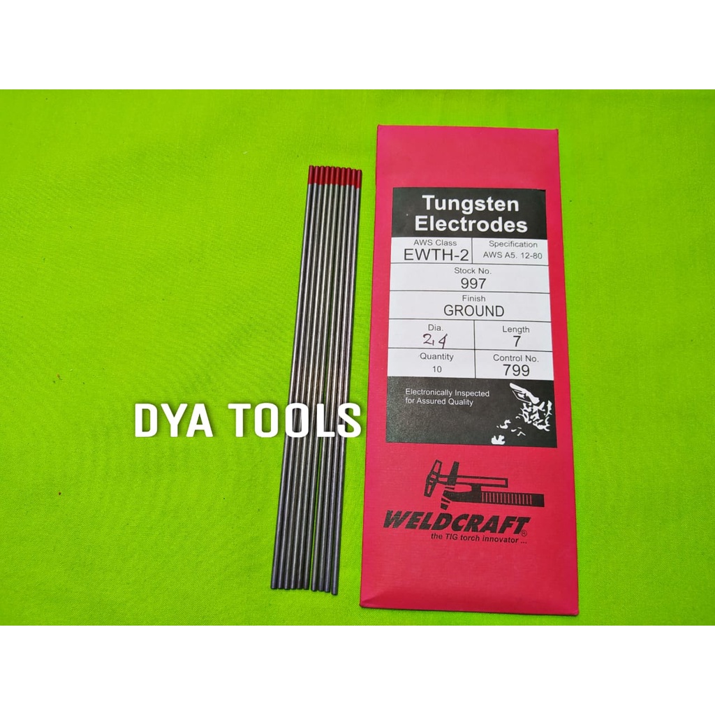 Jual TUNGSTEN ELECTRODES LAS ARGON 2.4 MM WELDCRAFT | Shopee Indonesia