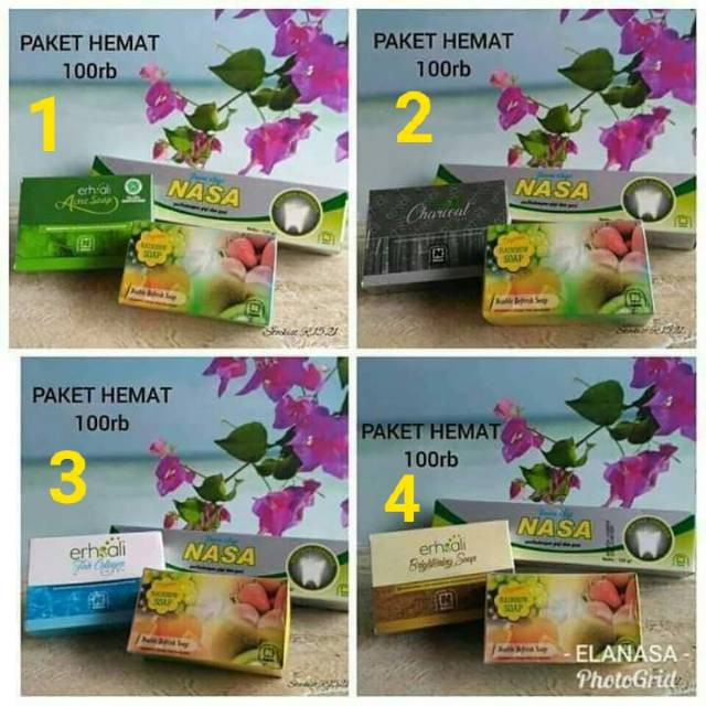 Jual PAKET HEMAT NASA - Sabun Wajah - Sabun Mandi - Pasta Gigi (Produk ...