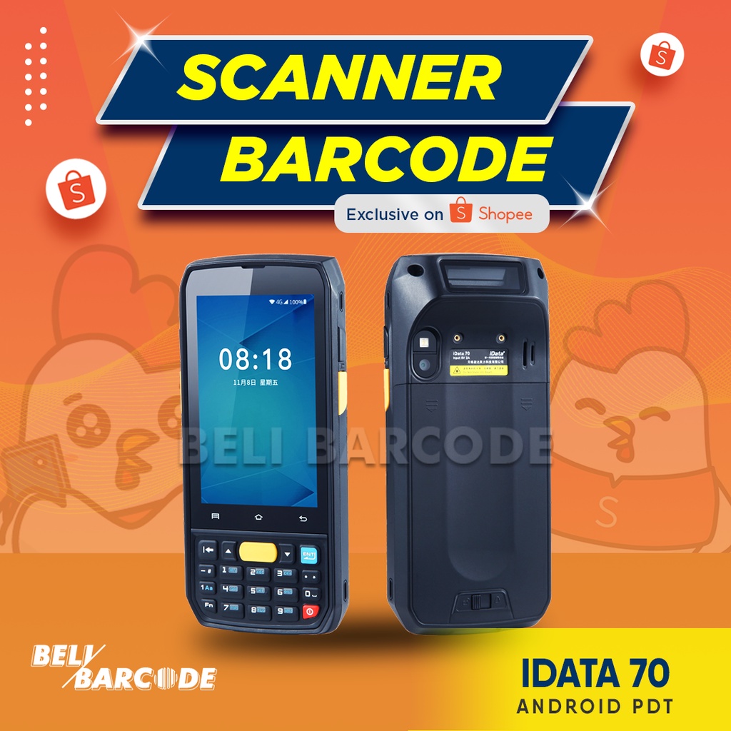 Jual Mobile Barcode Scanner iData 70 1D 2D Tahan Banting RuggedIP65 ...