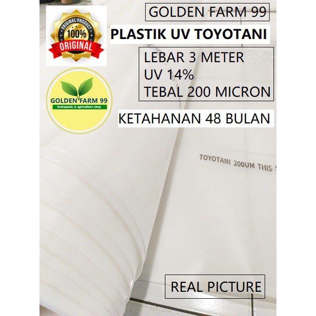 Jual Plastik UV Toyotani lebar 3 meter 200 Microns - Original | Shopee Indonesia
