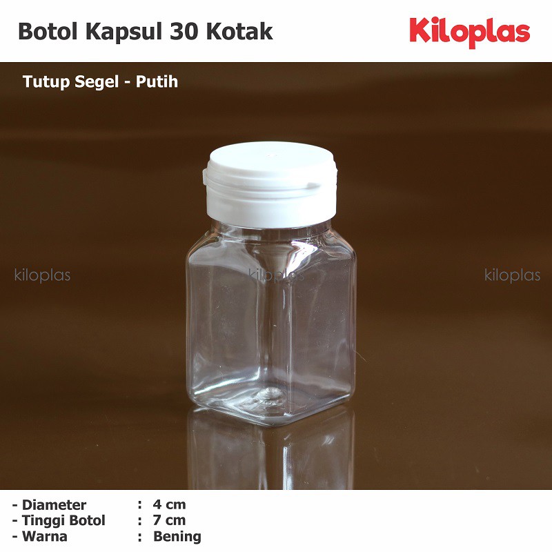 Jual Botol Kapsul isi 30 / Botol Tablet dan Pil / Botol Kapsul Kotak ...