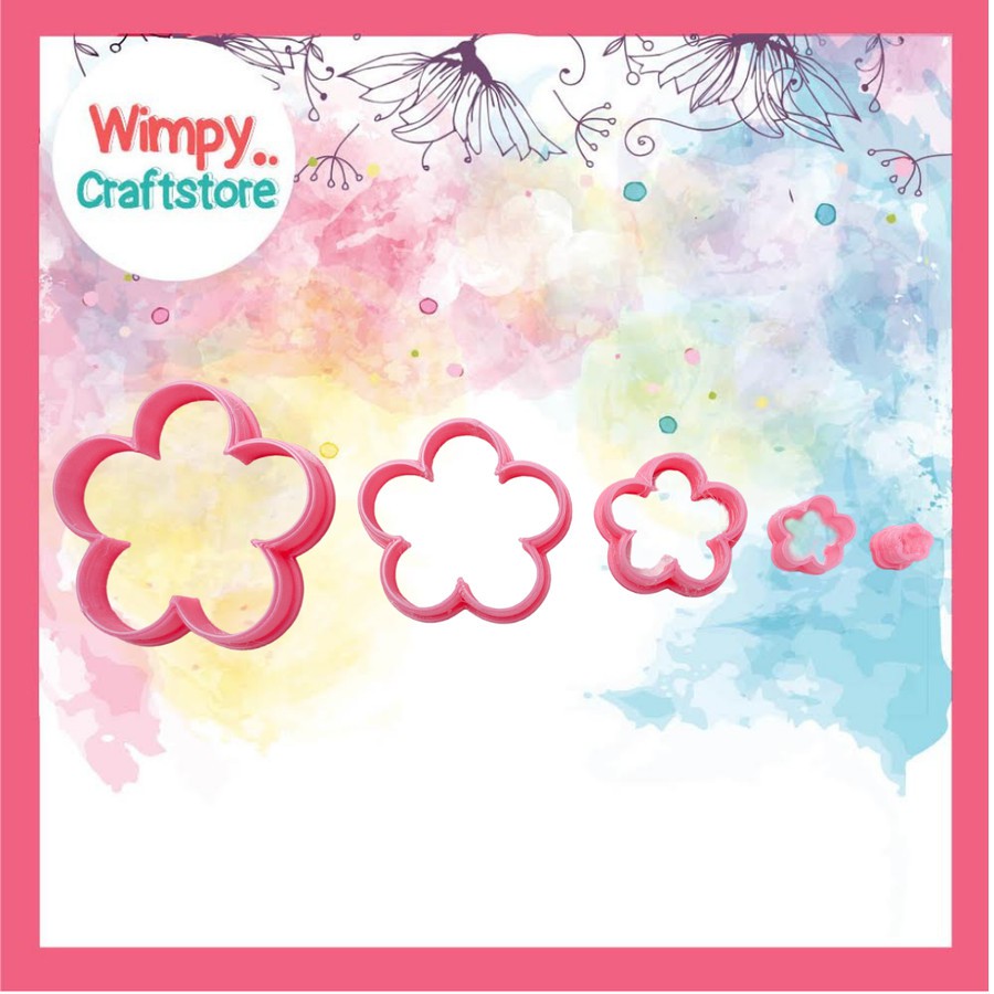 Jual Cetakan Bunga Clay Cookie Cutter Fondant Alat Pastry Plunger Stamp ...