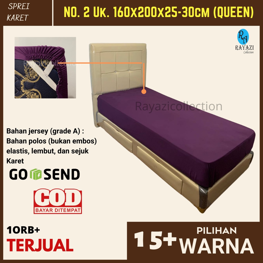 Jual SPREI KARET SUDUT ANTI LEPAS Uk 160x200x25cm / Uk 160x200x30cm ...