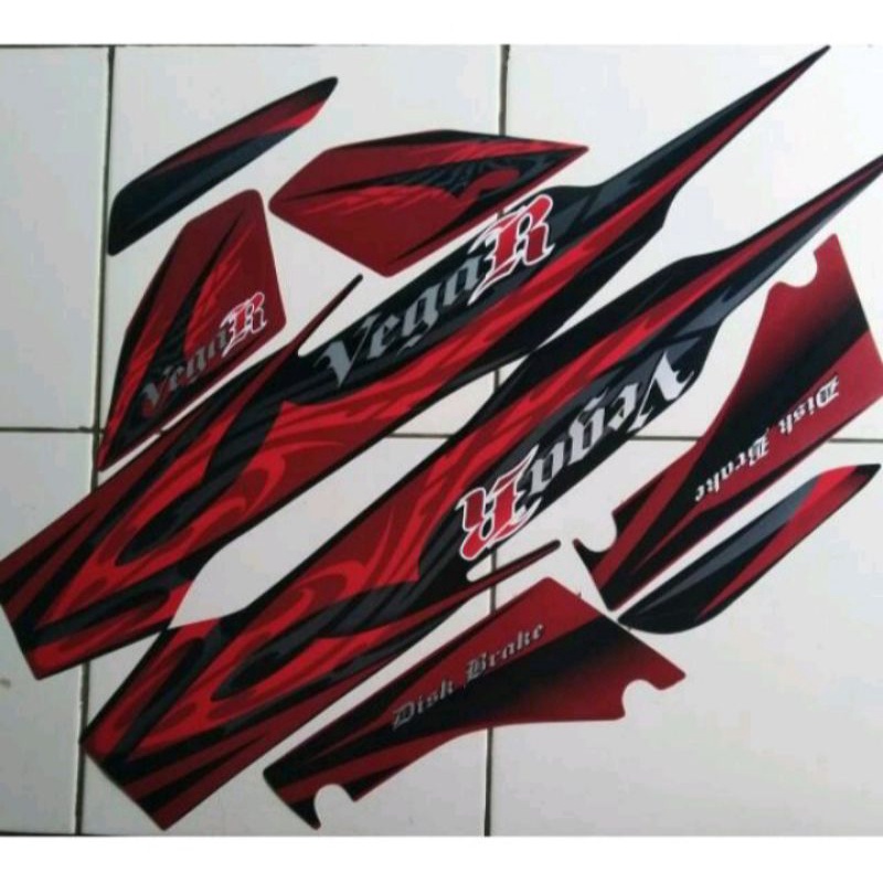 Jual Stiker striping yamaha vega r 2008 hitam merah | Shopee Indonesia