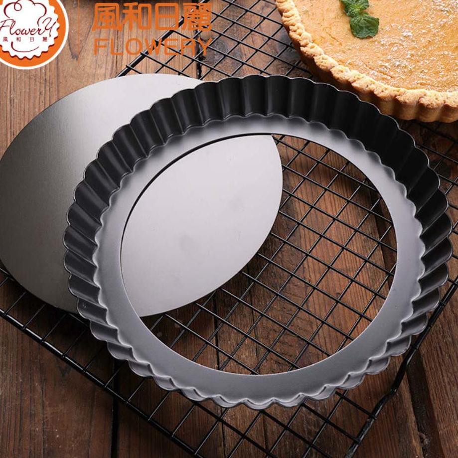 Jual TERMURAH Tart Pizza Mould Pie Pan Removable Bottom (HARD ANODE ...