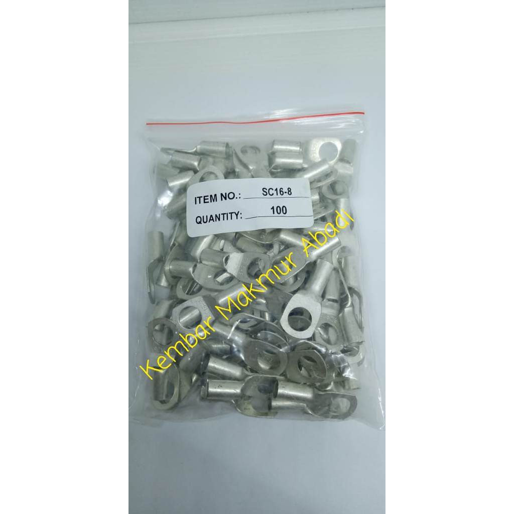 Jual Kabel Skun SC/Skun Kabel SC 16-8/Cable Lug/ Scun Cable 16-8mm -100 pcs / Cable Schoen 16 ...