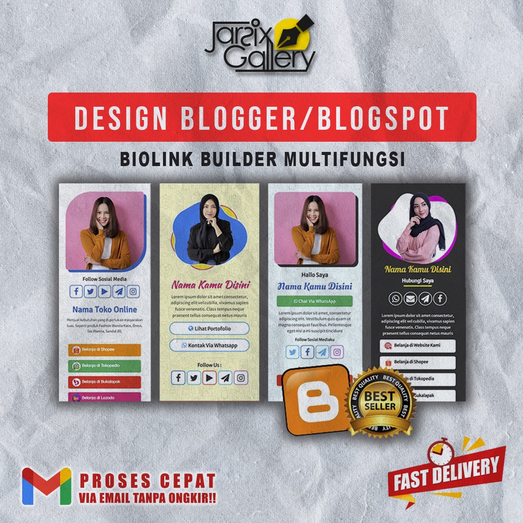 Jual Template Design Blogger / Blogspot Biolink Builder Multifungsi ...
