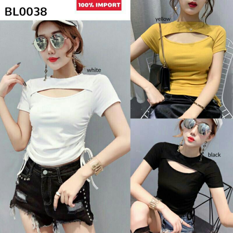 Jual Side String Up Open Chest T - Shirt | Shopee Indonesia