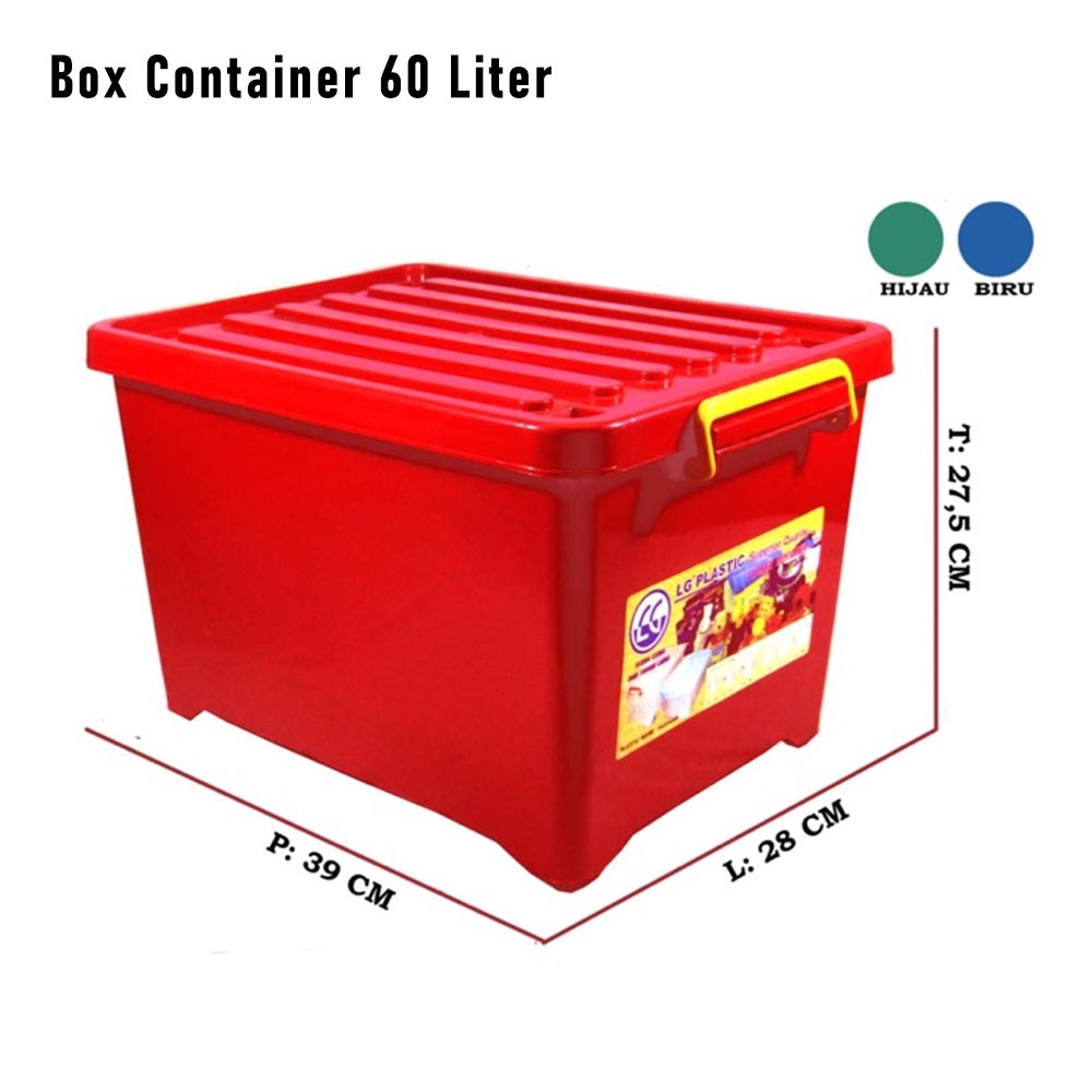 Jual Box Container 60 Liter 60 ltr - Kotak Penyimpanan Roda Perabotan ...