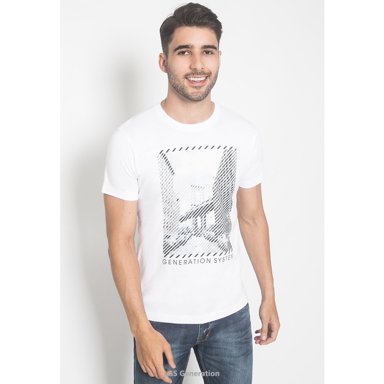 Jual LGS - Kaos Youth Casual - Sablon Aksen Garis - Putih - Slim Fit ...