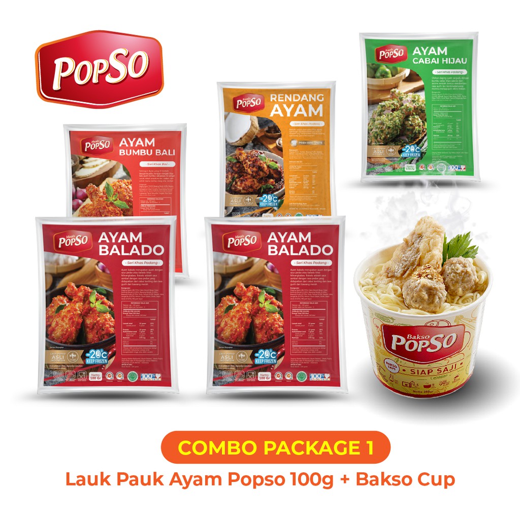 Jual Popso Paket LaukPauk Ayam + Bakso cup PopSo | Shopee Indonesia