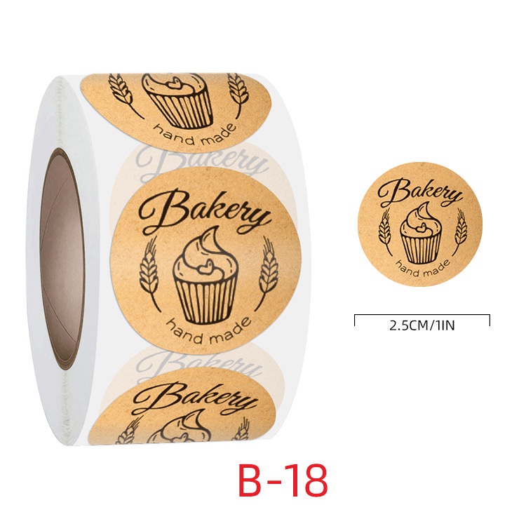 Jual Sticker Label Kemasan Kue Roti thank you bake with love | Shopee ...