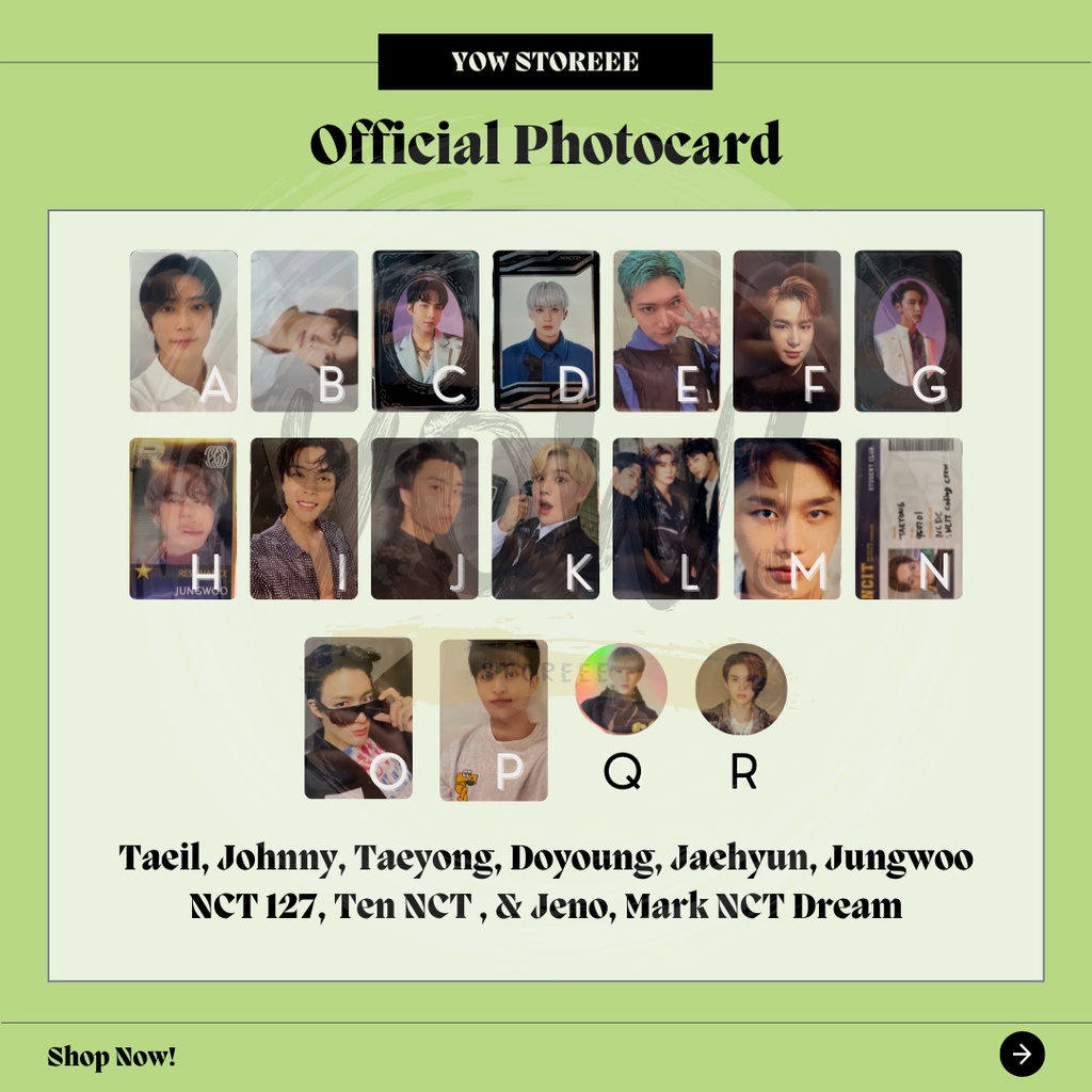 Jual [NCT] Photocard Official - Jaehyun Jungwoo Jeno Mark Johnny Jaemin ...