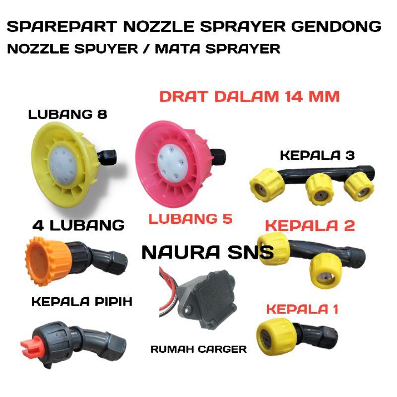 Jual NOZZLE PLASTIK MODEL BUNGA 8 LUBANG MATA SPRAYER ELEKTRIK / SPUYER ...