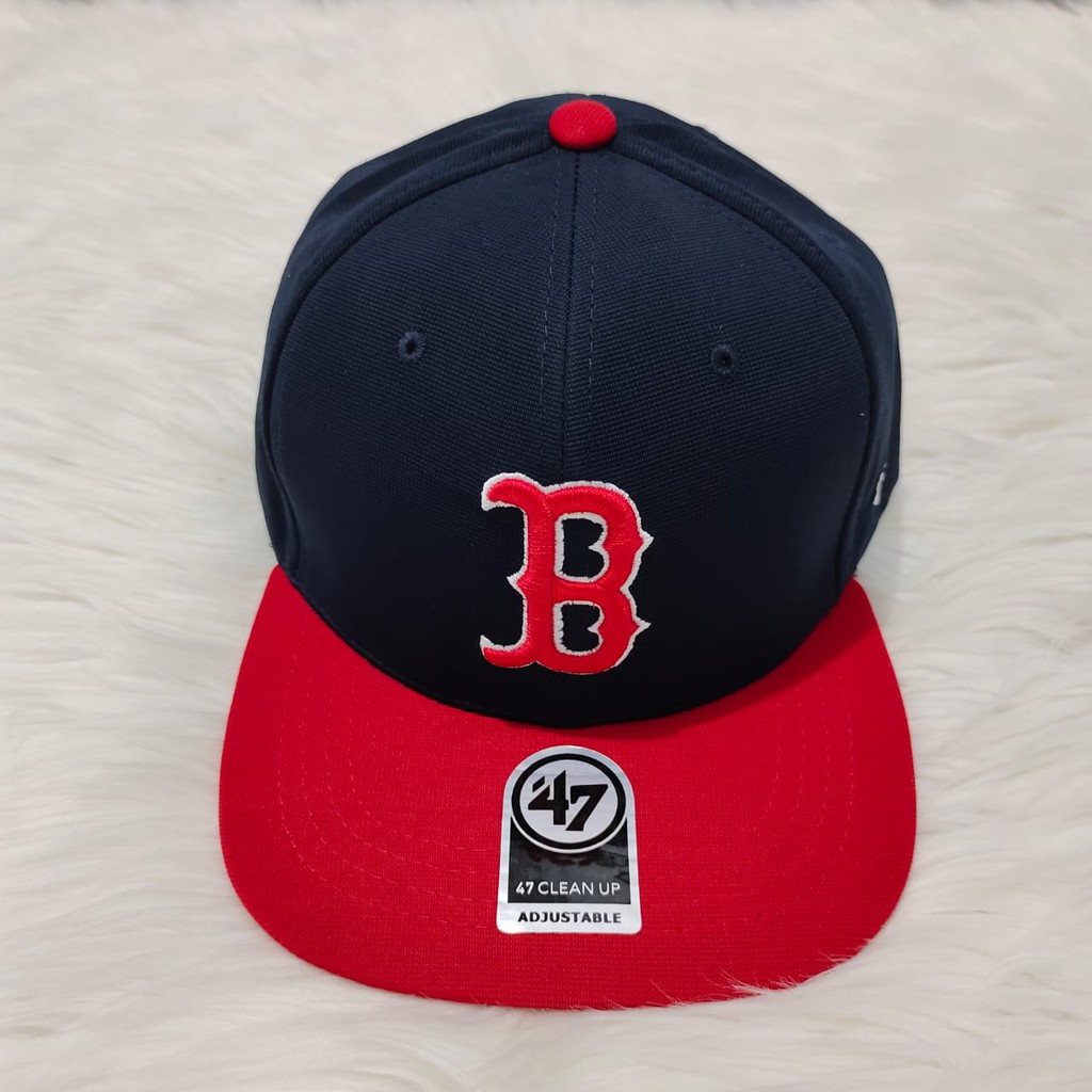 Jual Y-071 Topi Snapback Boston 47 Navy Red | Shopee Indonesia