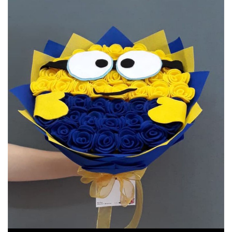 Jual Buket bunga karakter minions keropi Doraemon hello Kitty kuda poni ...