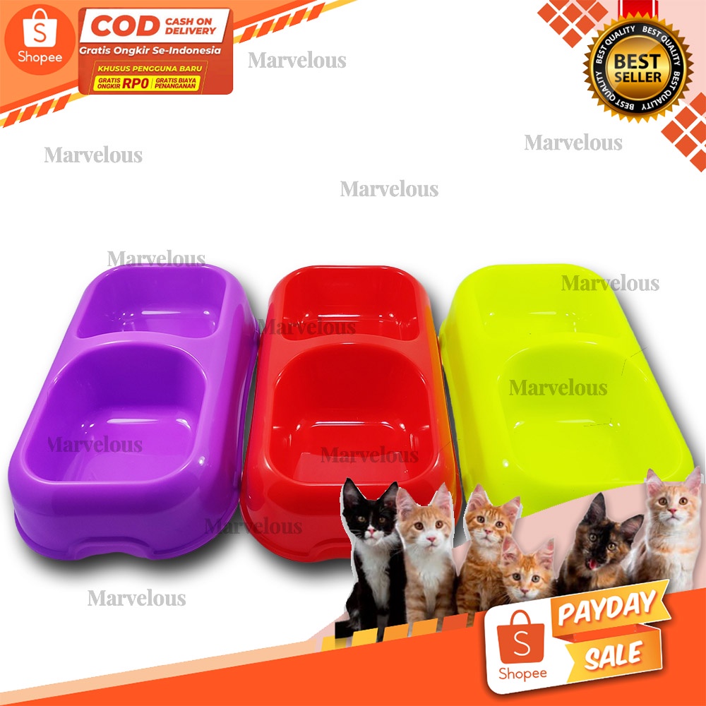 Jual Tempat Makan Kucing (Bowl / Chiro Plate) Double Model Kotak ...