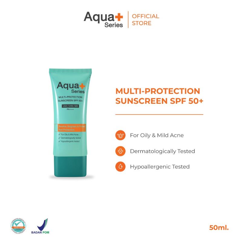 Jual AQUA+ SERIES - MULTI-PROTECTION SUNSCREEN SPF 50+ | Shopee Indonesia