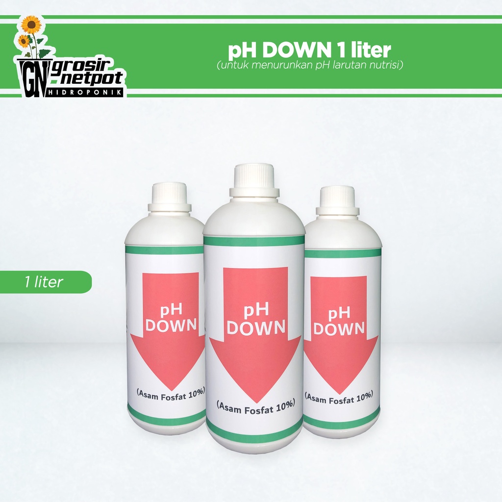 Jual pH DOWN / pH Hidroponik / pH Kolam / Cairan Penurun pH - 1 liter | Shopee Indonesia