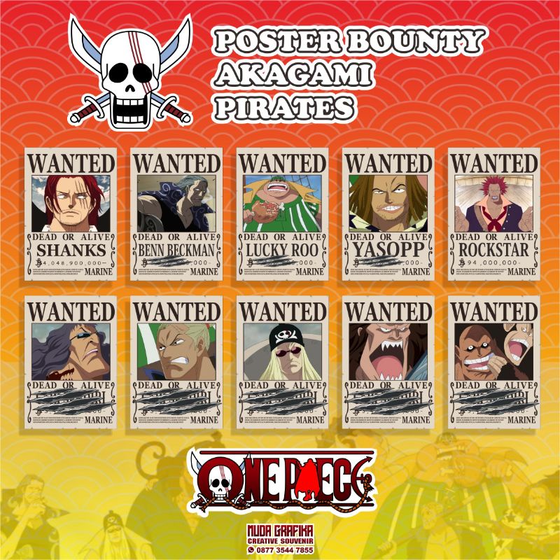 Jual Poster Bounty Akagami Pirates | Shopee Indonesia