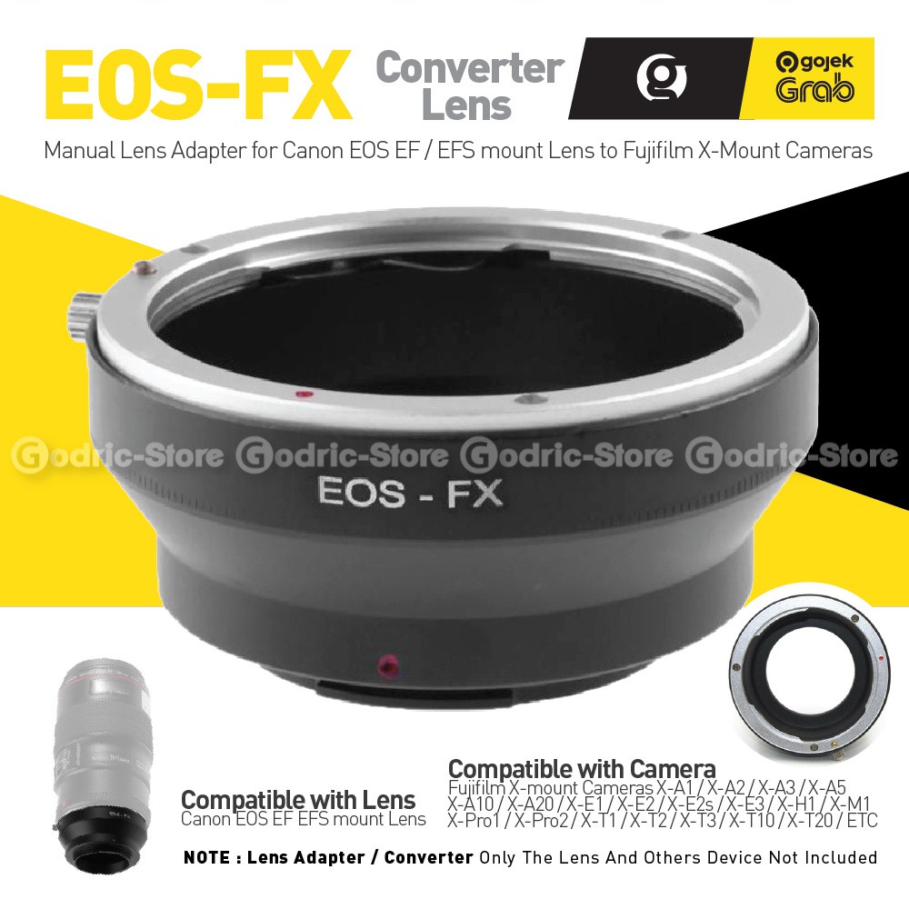 Jual EOS FX Lens Adapter Ring Lensa Canon EF to Fujifilm X Mount Body ...