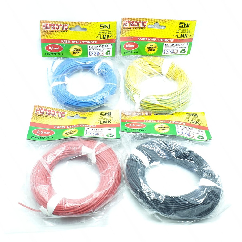 Jual Hensonic NYAF 0,5mm 20M Kabel Listrik Kabel NYAF Kabel Otomotif 0,5mm Serabut SNI LMK 20Mtr ...