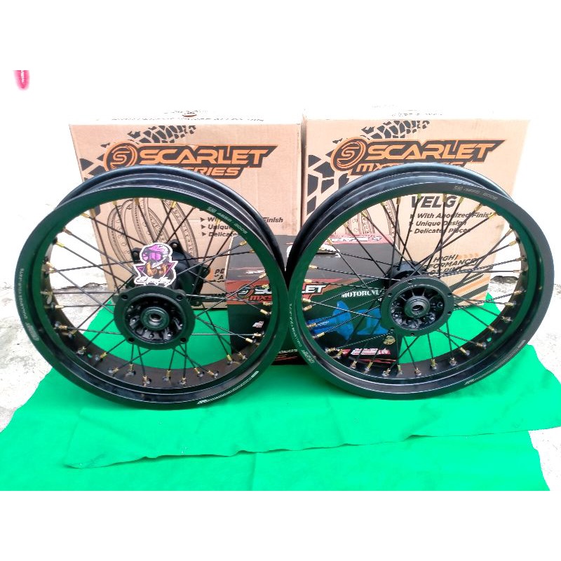 Jual Paket Velg Supermoto Scarlet Original Crf 150l 300/17 350/17 Velg ...