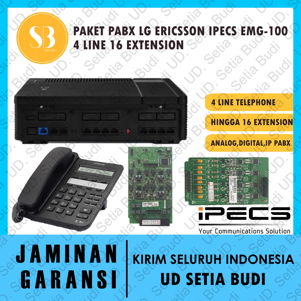 Jual PABX LG Ericsson iPecs eMG100 Kapasitas 4 Line 8 Ext + Key ...