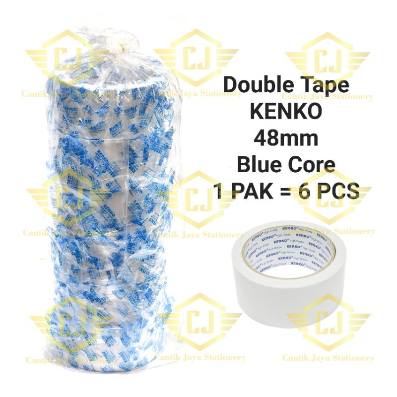 Jual 1 PAK / 6 PCS Double Tape KENKO 48mm 2" inch Blue Core Biru ...