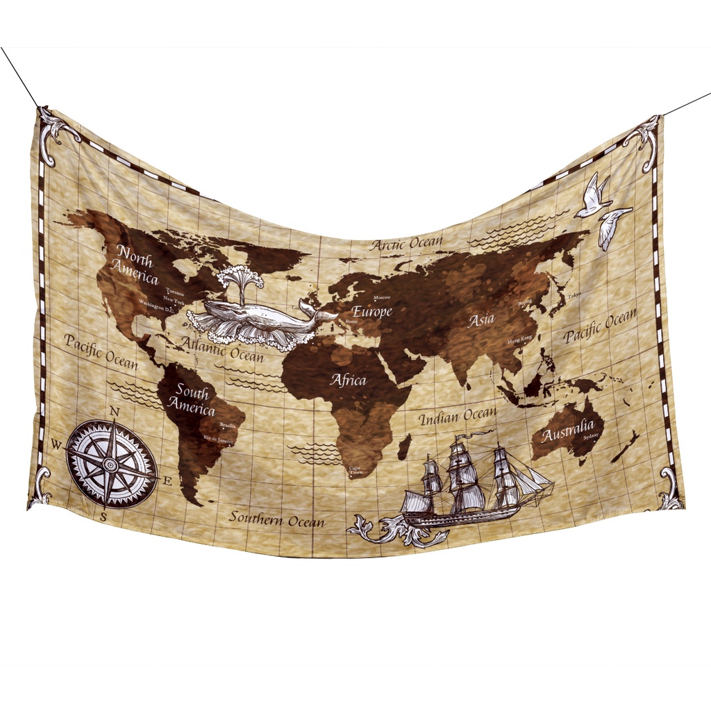 Jual Tapestry Wall Decor Hiasan Dinding Maps World Vintage Old Classic ...