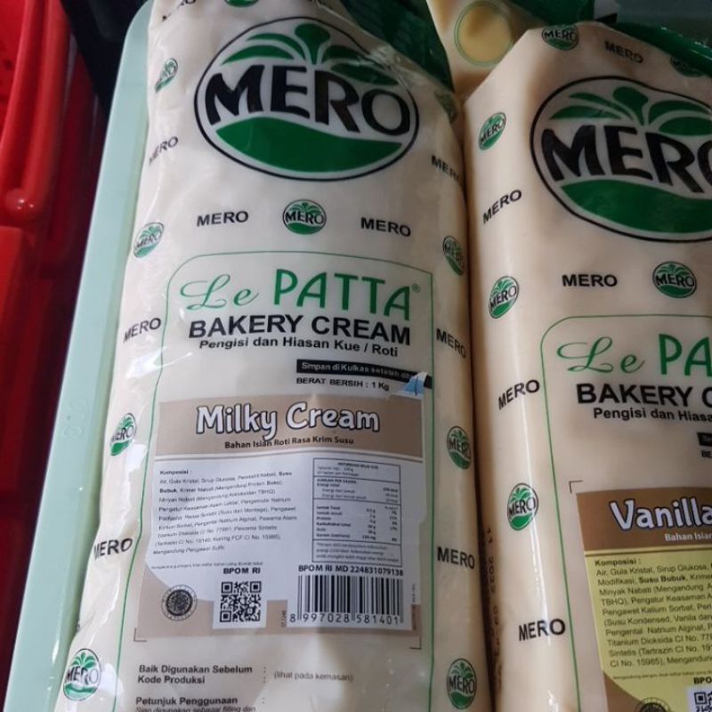 Jual mero lepatta bakery cream milky cream(bahan isian roti rasa krim ...