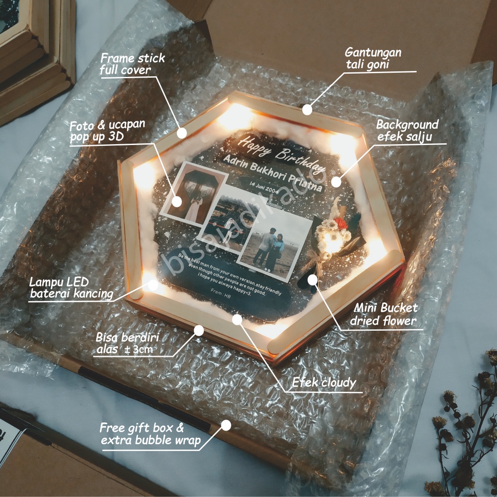 Jual Hexa Frame 3D - Kado Ulang Tahun Kado Wisuda Kado Wedding Kado ...
