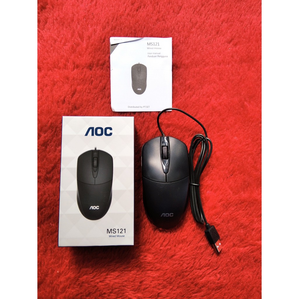 Jual MOUSE LAPTOP - MOUSE PC - MOUSE KOMPUTER AOC MS121 - HITAM ...