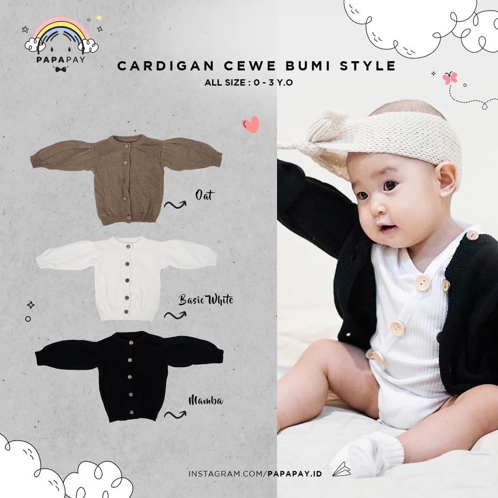 Jual PAPAPAY Cardigan Korea / Outer / Jaket Bayi - Cewe Bumi Style ...