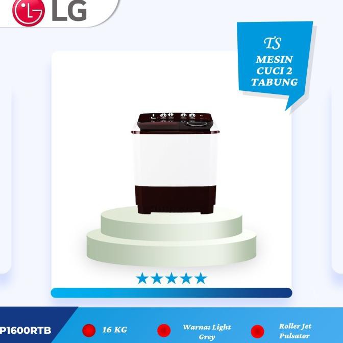 Jual LG Mesin Cuci Twin Tub 16 KG P1600RTB | Shopee Indonesia
