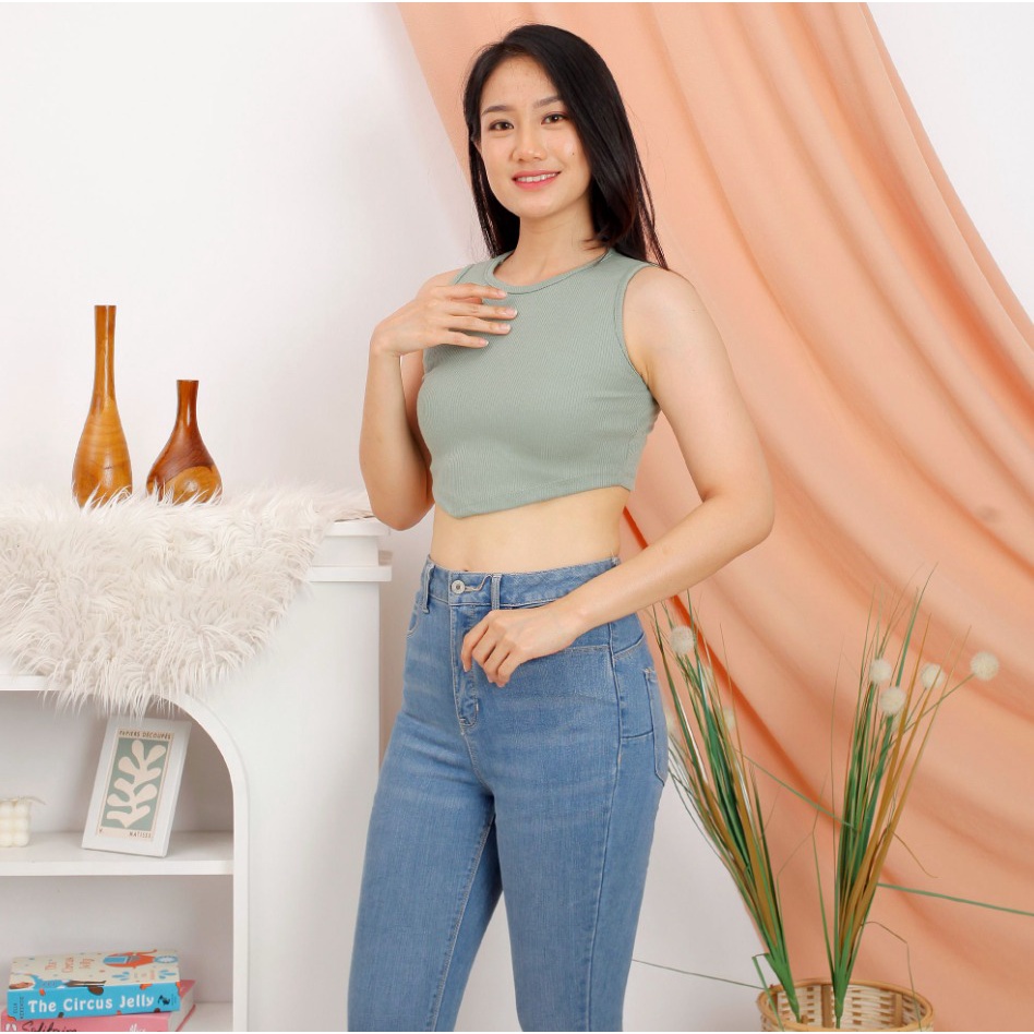 Jual CAVALU Basic Tanktop Korean Style Tank Top Korea 073 | Shopee Indonesia