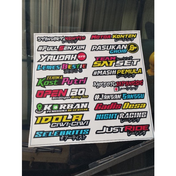 Jual Sticker Pack Kata Kata / Stiker Viral / Stiker Matic / Stiker Oyo ...