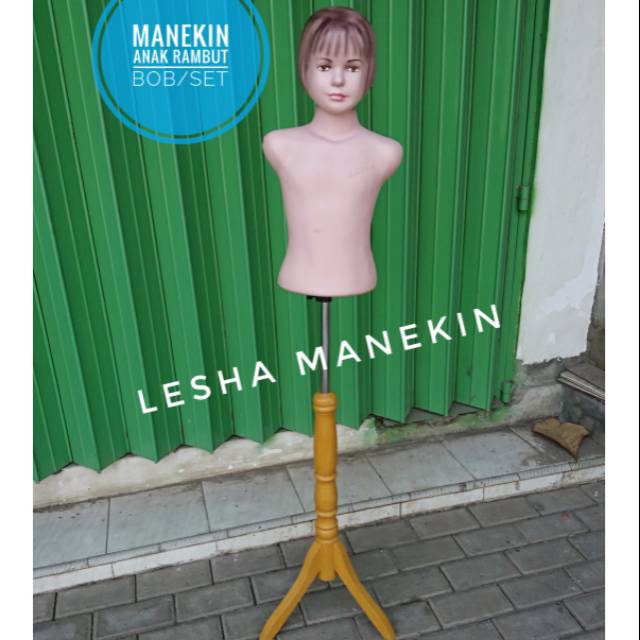 Jual Manekin Anak Tebal Set Tiang Patung Baju Anak Rambut Bob Set Tiang ...