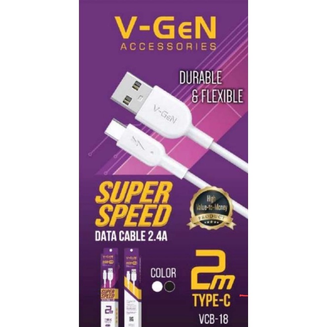 Jual Kabel V-Gen VCB-18 Type C 2 Meter | Shopee Indonesia