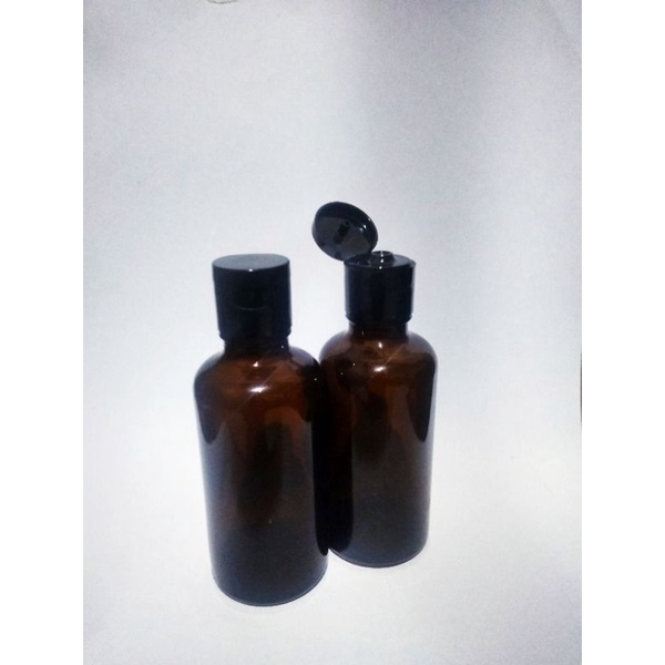 Jual botol kaca amber coklat tebal 30ml tutup fliptop hitam | Shopee Indonesia