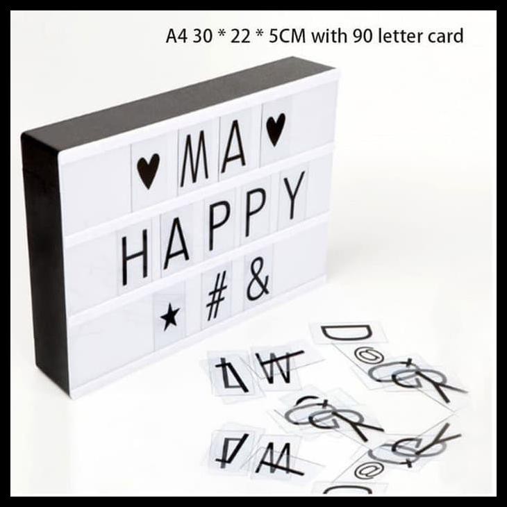 Jual Light Box A4 Black Marquee Letter Lampu Huruf Display Cinematic 3D ...