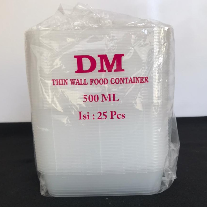 Jual DM Thin Wall Food Container 500 ml isi 25 pcs | Shopee Indonesia