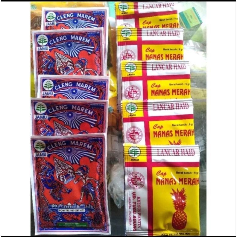 Jual Jamu Nanas Merah & Cap Wayang (becak) 1 paket 5+5 / Lancar Haid ...
