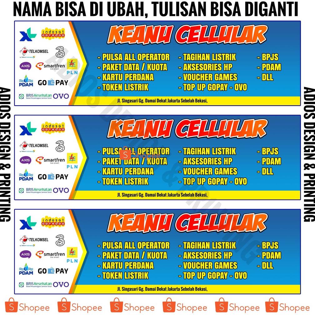 Jual Spanduk / Banner / Backdrop Konter Pulsa Ukuran / Spanduk Pulsa 160X50 Cm Model Baru ...