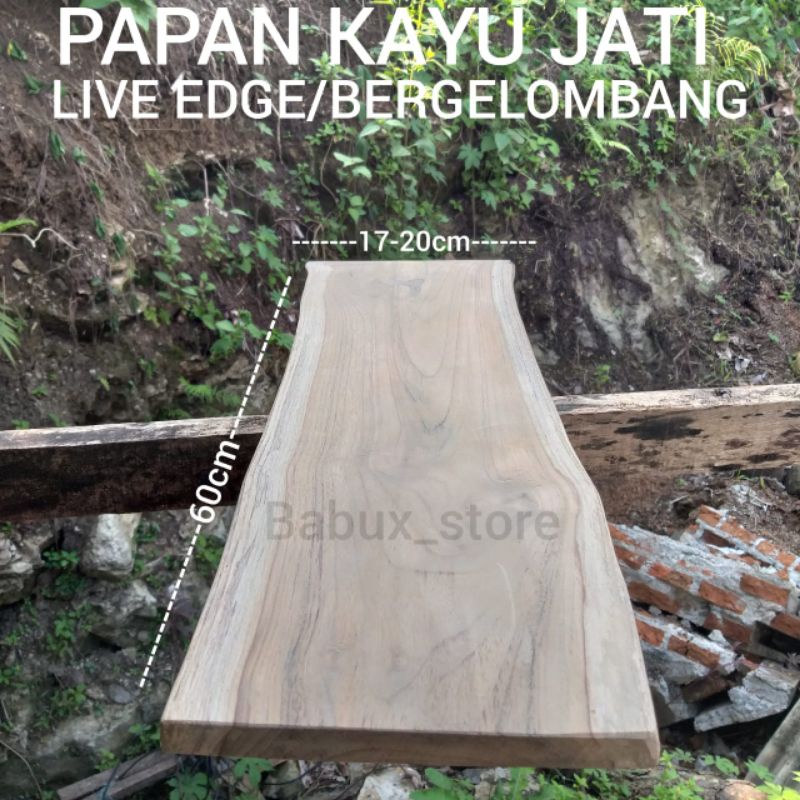 Jual Papan kayu jati live edge | Shopee Indonesia