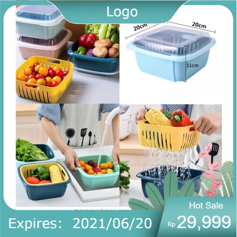 Jual SARINGAN KOTAK 2 IN 1/ SARINGAN BUAH/ SARINGAN SAYUR/SARINGAN ...