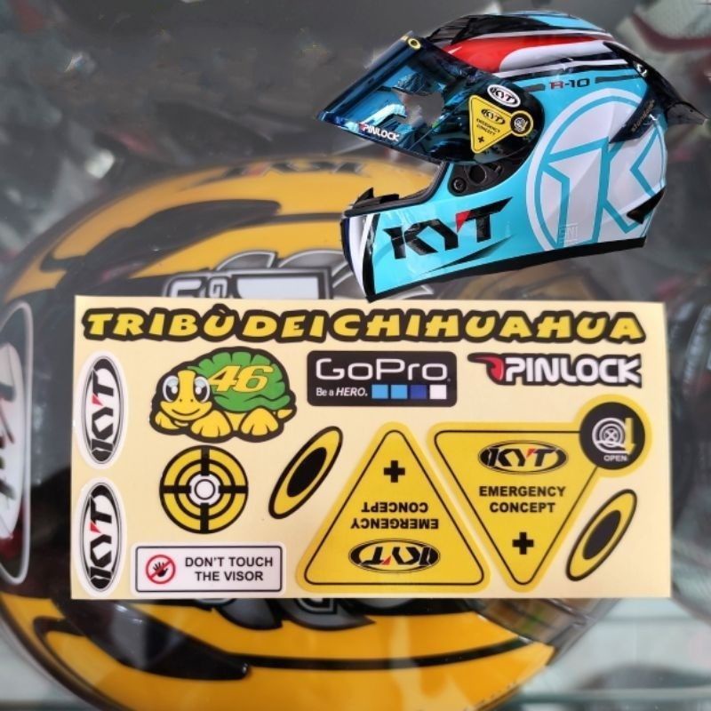 Jual sticker visor helm logo KYT / sticker kaca helm logo KYT / logo ...
